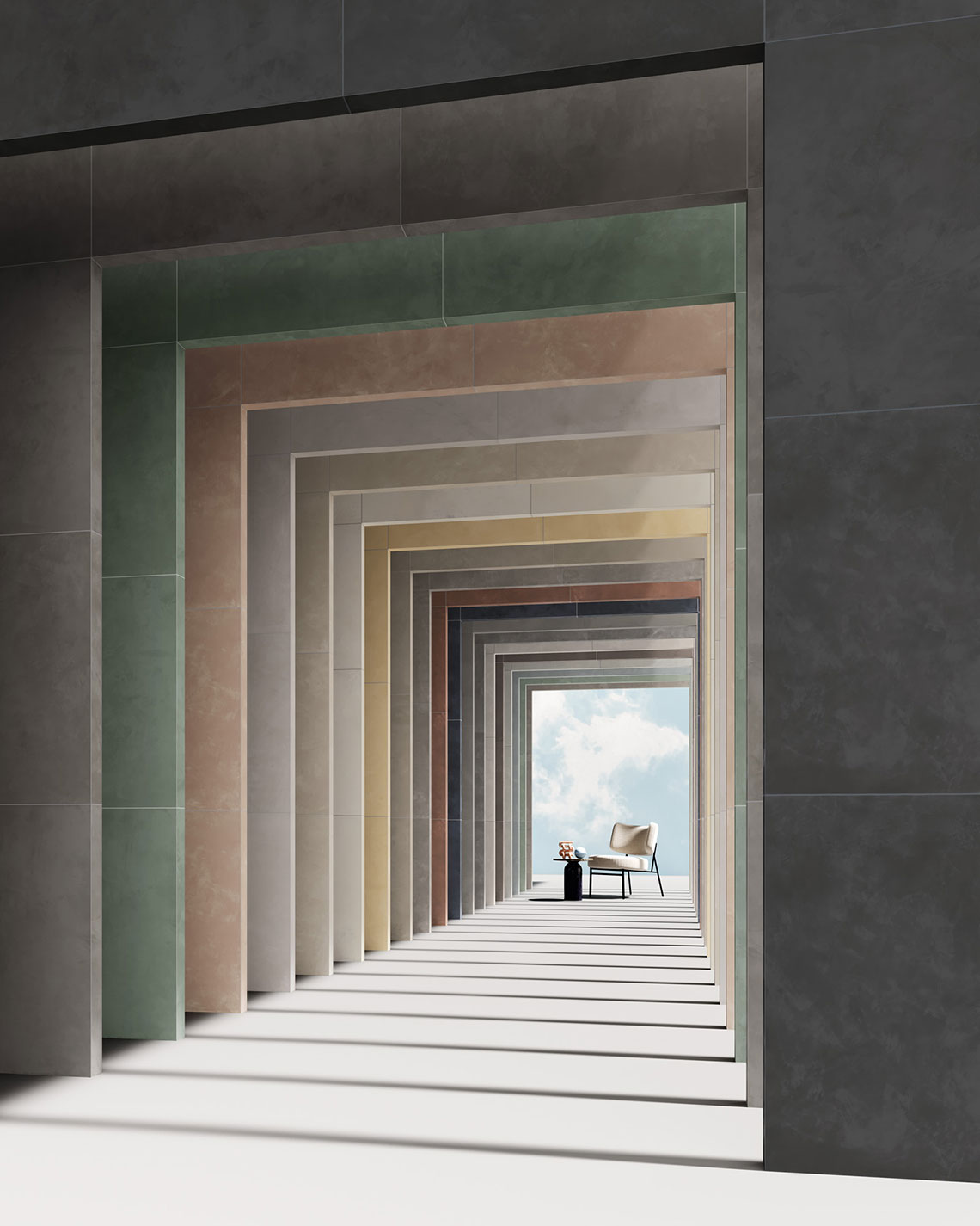 Concrete-resin Join by Ceramiche Caesar. Design shaped by imagination