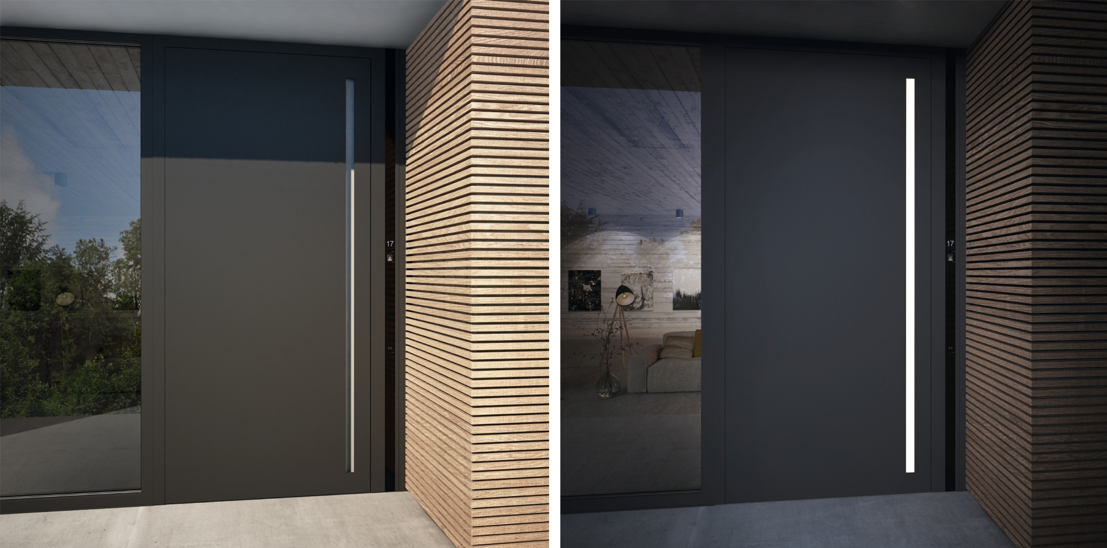 Schüco, porte in alluminio con sensore FingerPrint Maniglia Gen2 integrato