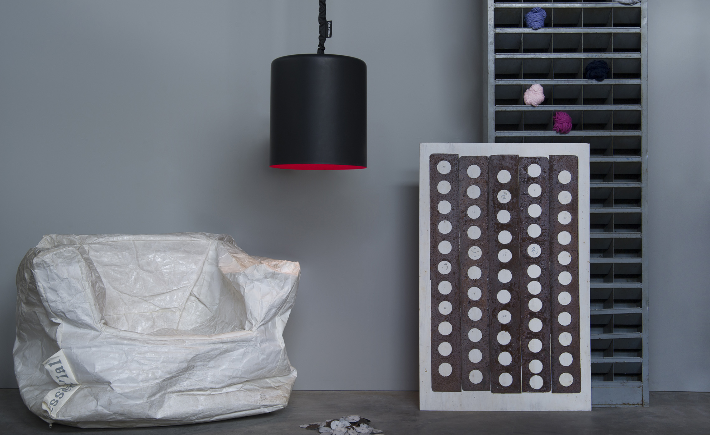 Bin pendant lamp by In-es.artdesign: different textures and fine materials