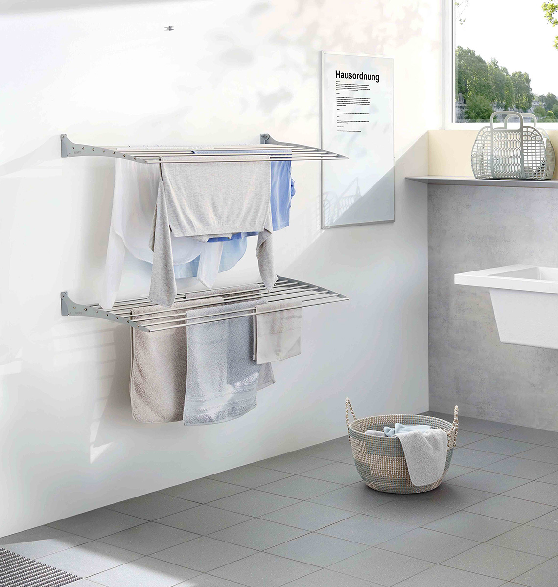 Ceiling and wall clothes drying rack: revolutionise your laundry space ...