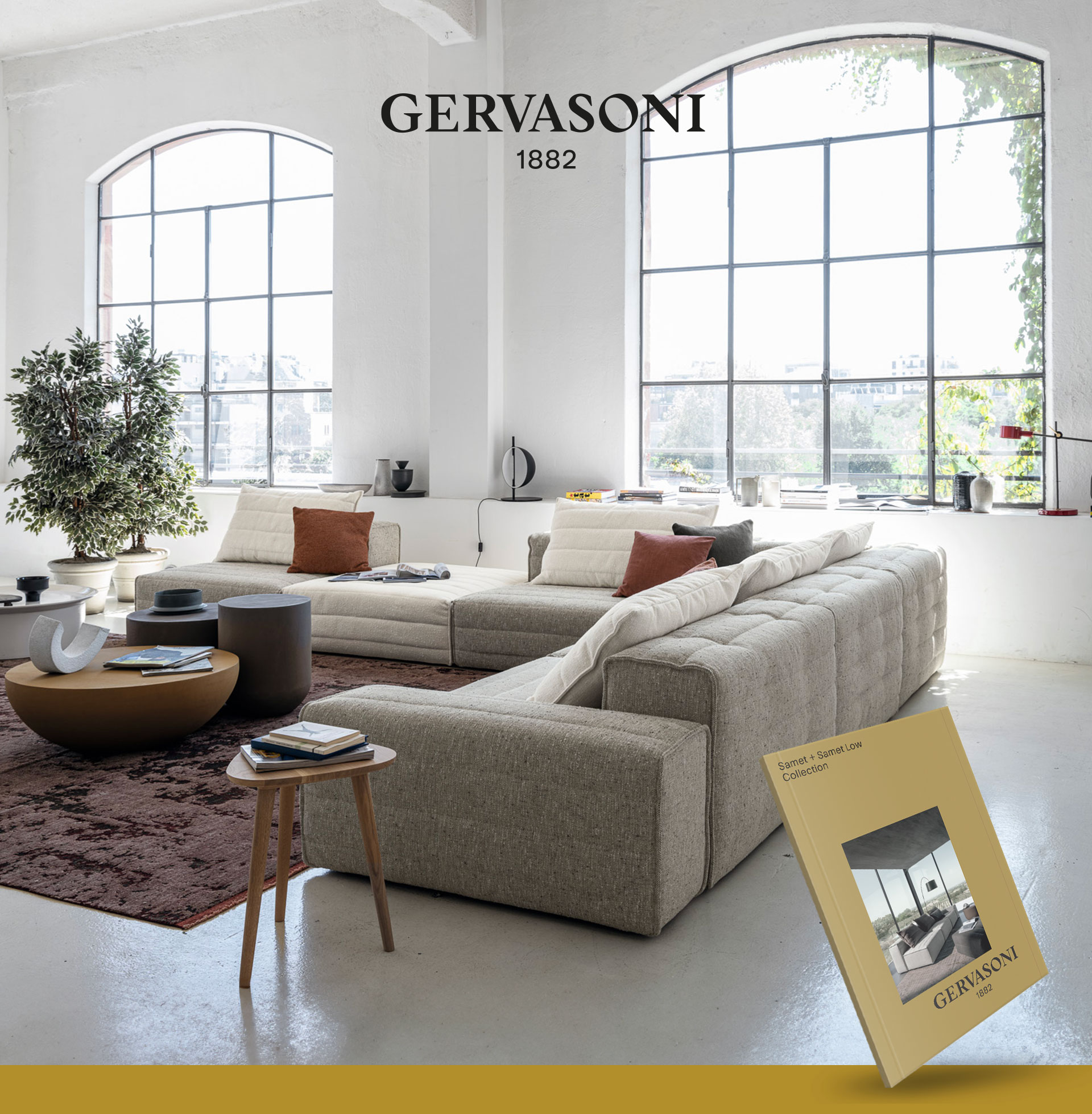 Samet system by Gervasoni: the modular sofa without rules