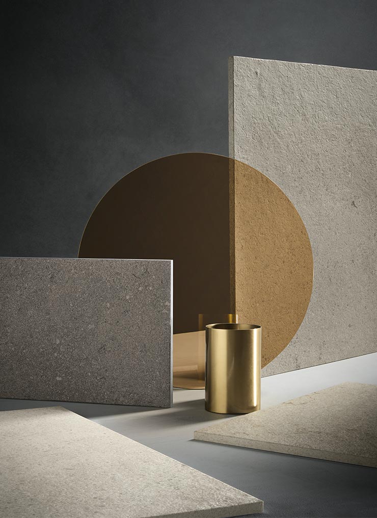 Limestone-effect stoneware, Elementae by Ariostea: beauty, versatility ...