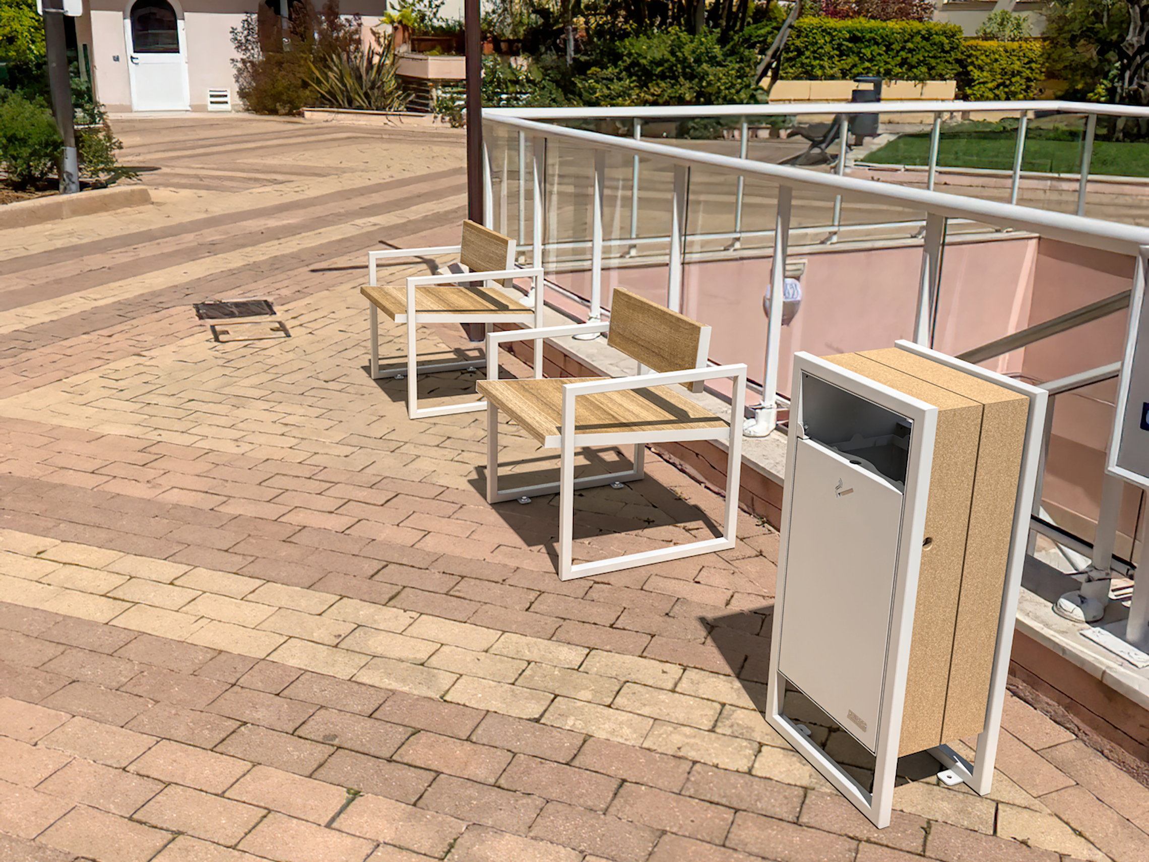 Street furniture with minimalist lines: new collection Domino by LAB23