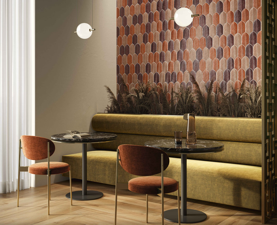Italian handmade ceramic wall tiles: Acquariodue Metamorphosis