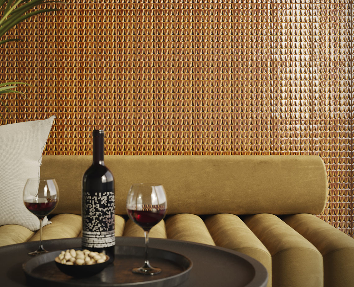 Italian handmade ceramic wall tiles: Acquariodue Metamorphosis