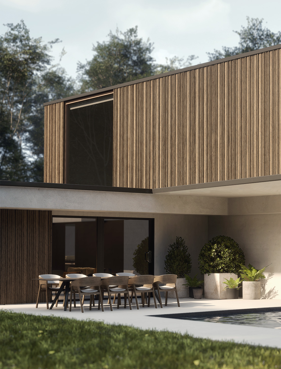 Linarte, the Renson façade cladding: discover the new Wood Design finishes