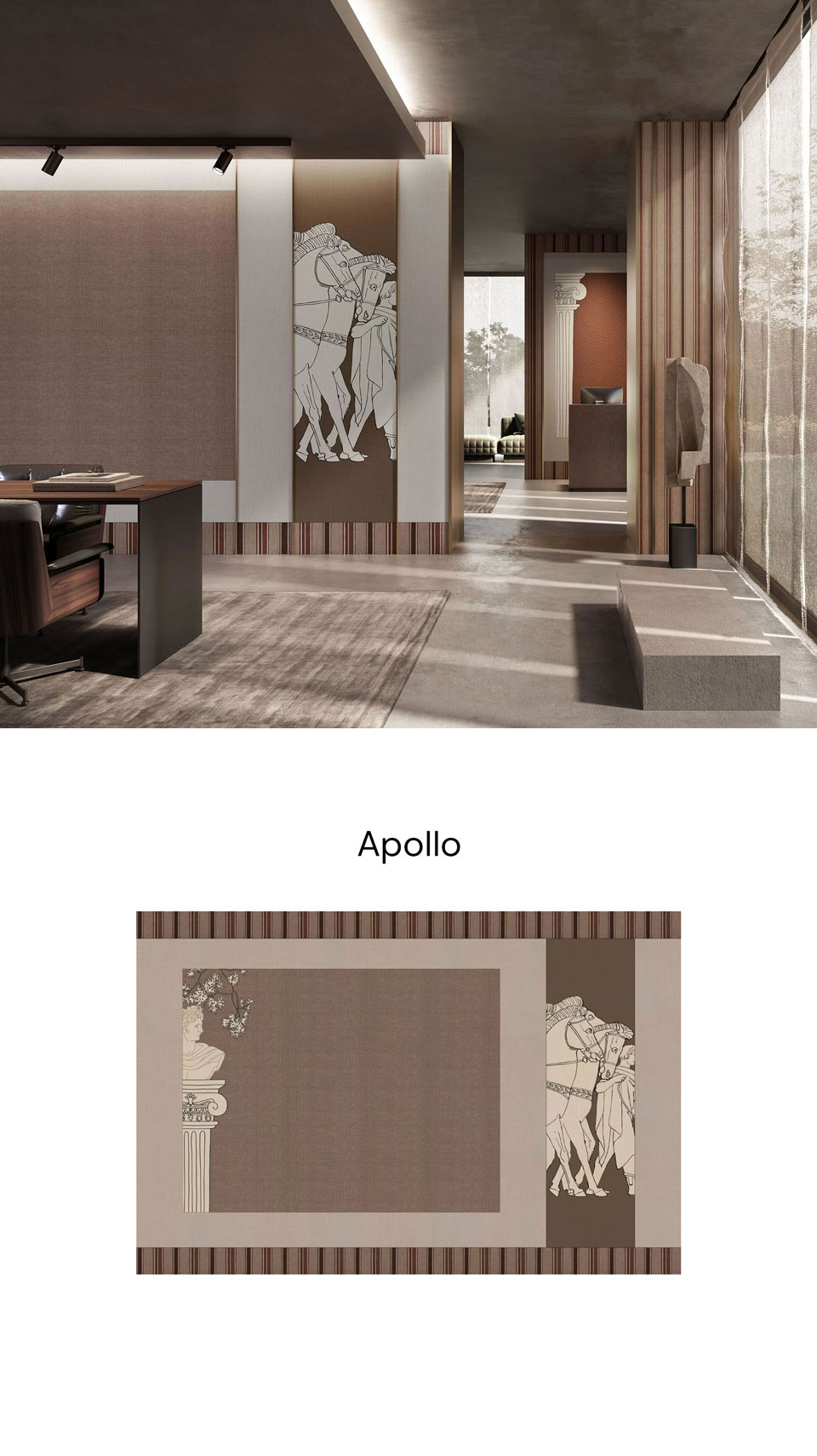 Glamora wallcovering and contemporary neo-classicism beauty