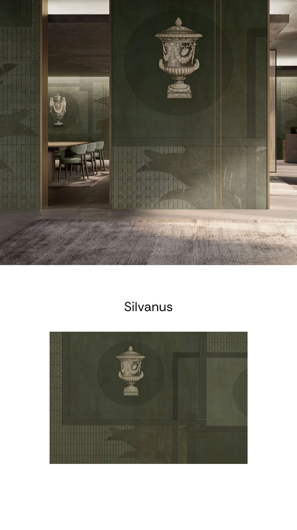Glamora wallcovering and contemporary neo-classicism beauty