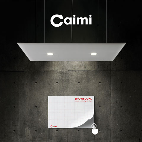Caimi Brevetti’s sound-absorbing lamps for both public and private spaces.
