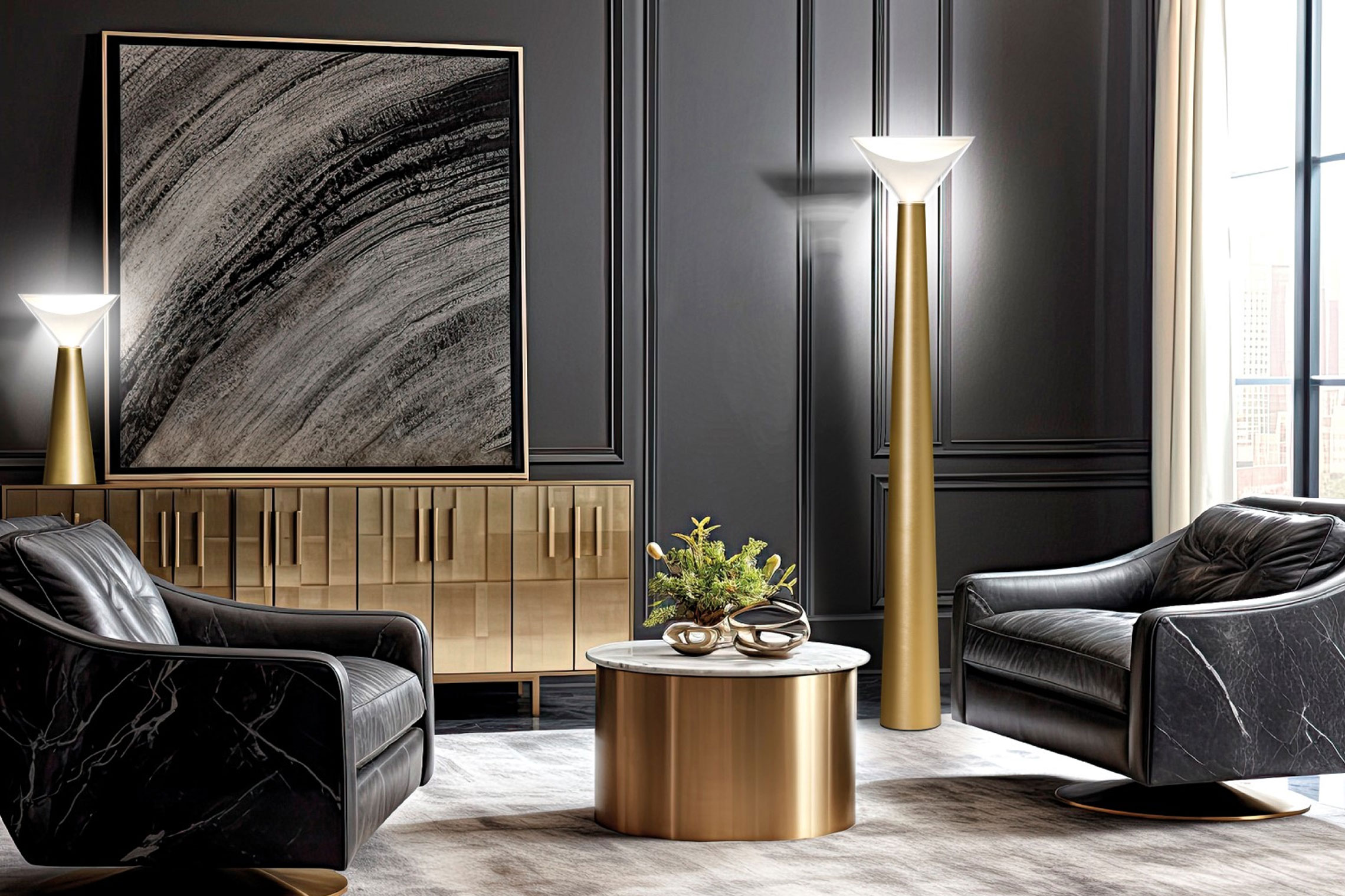 Icone lighting: geometric shapes and finishes to suit any context