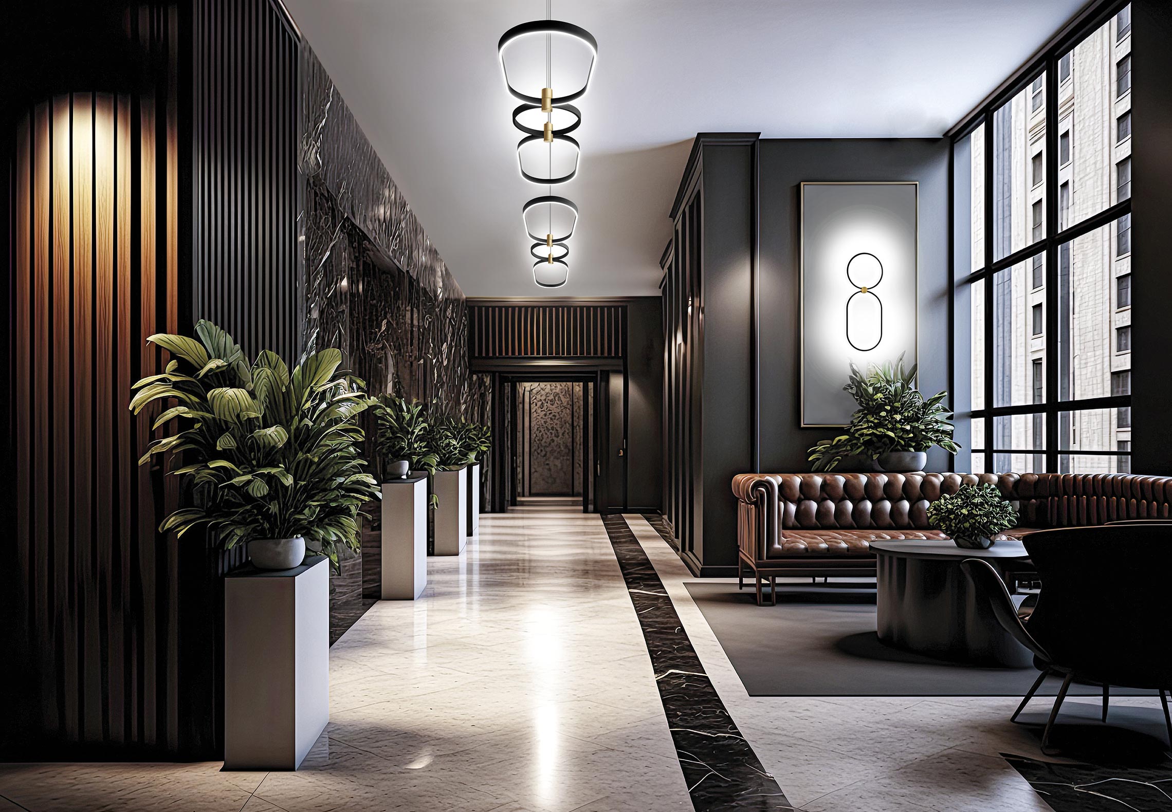 Icone lighting: geometric shapes and finishes to suit any context