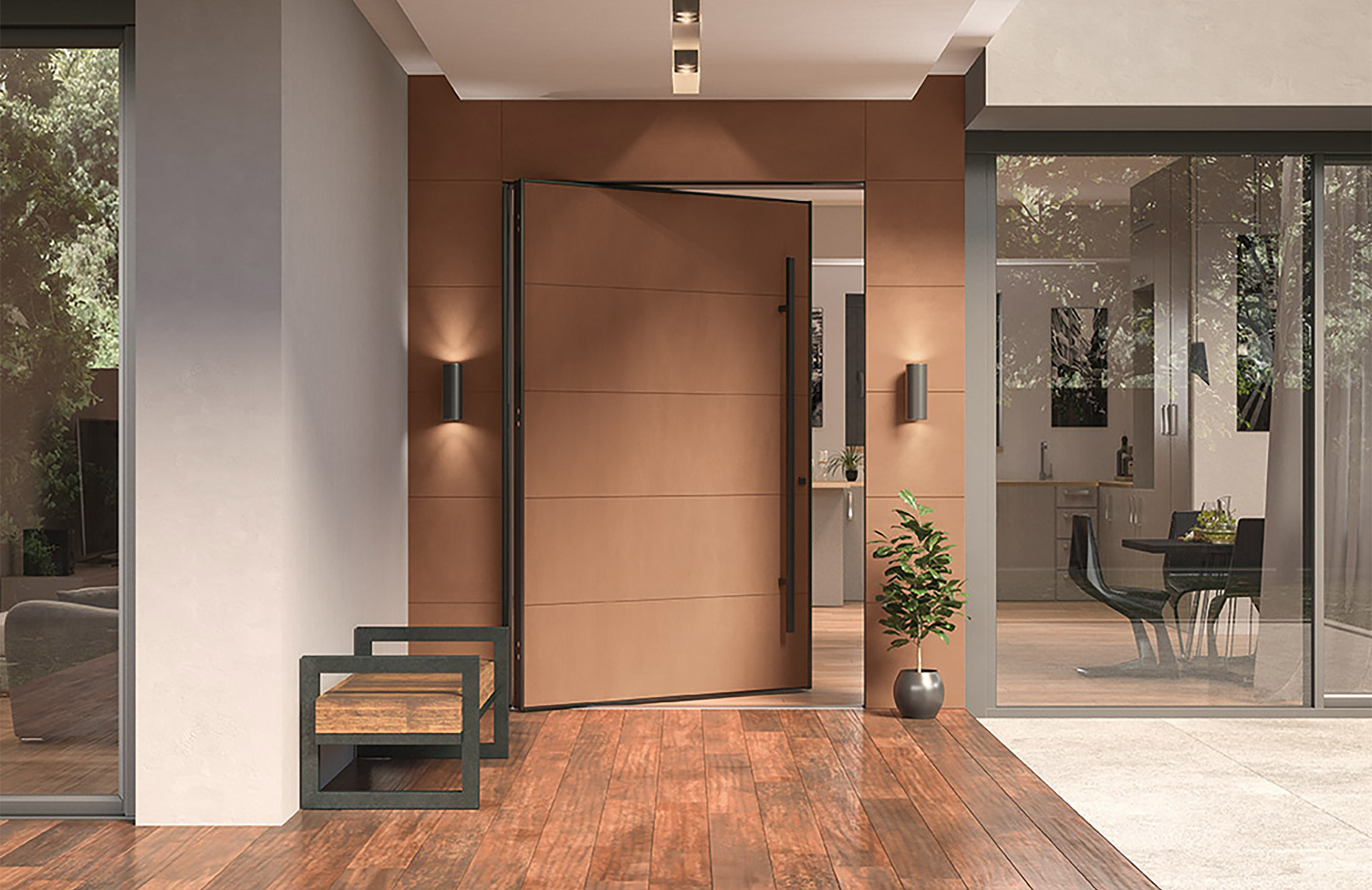 Security pivot door for openings up to 4 meters Di.Big