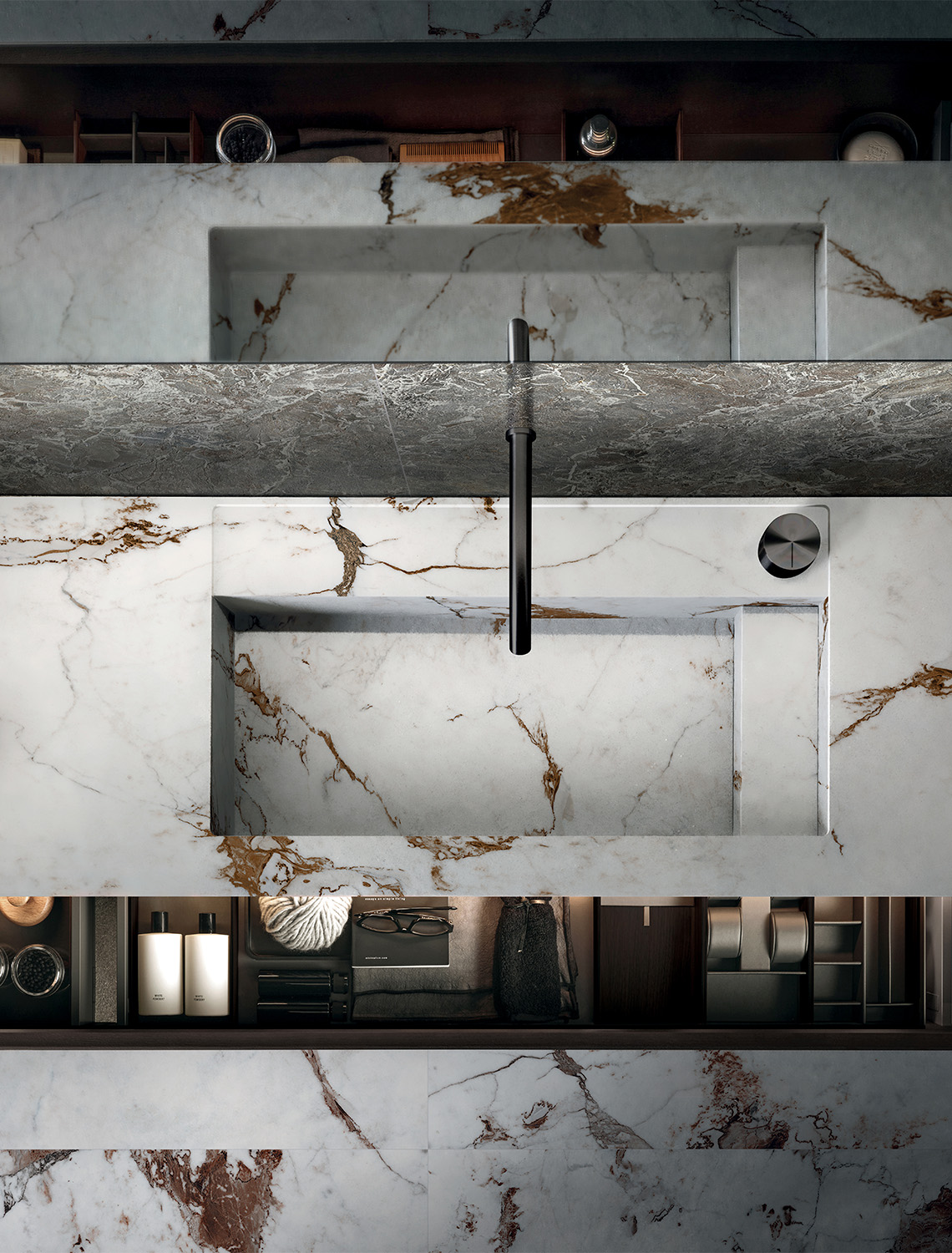 Wood and stoneware bathroom system: introducing Elitique, an exclusive ...