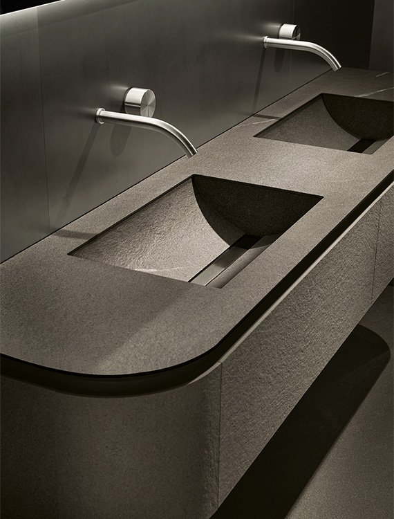 Wood and stoneware bathroom system: introducing Elitique, an exclusive ...
